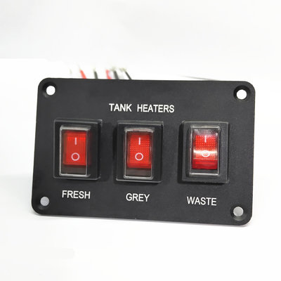 3 Gang Red LED Rocker Switch Panel with Circuit Breaker DC 12V 16A for Car RV Boat Yacht Marine