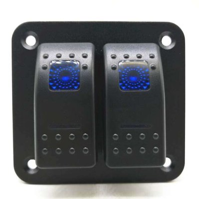 2 Gang Toggle Enclosed 12V Rocker Switch Panel For Car Boat RV Yacht Truck