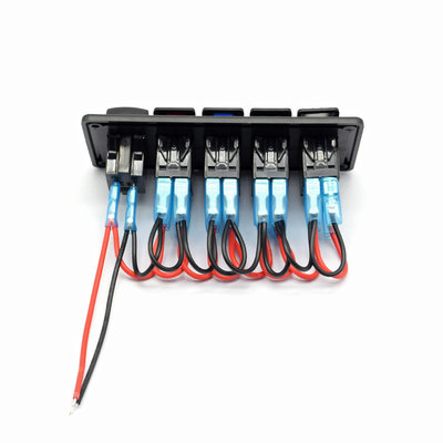 Pre wire 4 Gang LED Rocker Switch Panel kit with 4.2A Dual USB charger Voltmeter for Auto Car Marine