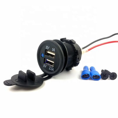 Manufacturer Price DC 12V USB Socket 3.1A Dual USB Car Charger Socket For Modified Car Motorcycle Boat Bus Marine