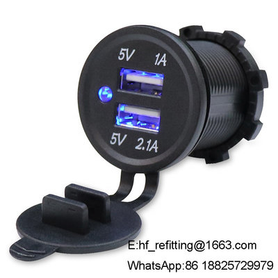 Manufacturer Price DC 12V USB Socket 3.1A Dual USB Car Charger Socket For Modified Car Motorcycle Boat Bus Marine
