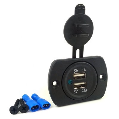 12V 24V Dual USB Outlet 3.1A Port Socket Charger DS2013n New Touch Switch ON-OFF Control