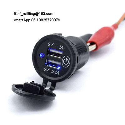 12V 24V Dual USB Outlet 3.1A Port Socket Charger DS2013n New Touch Switch ON-OFF Control
