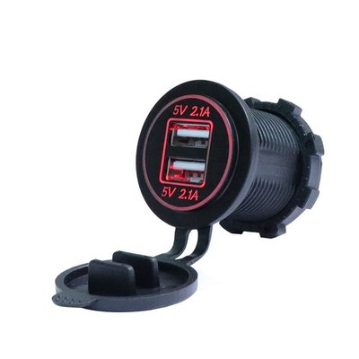 Waterproof DC 5V 4.2A Double USB Ports Marine Car Charger Socket With CE certificate