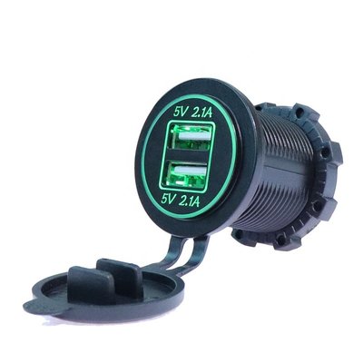 Waterproof DC 5V 4.2A Double USB Ports Marine Car Charger Socket With CE certificate