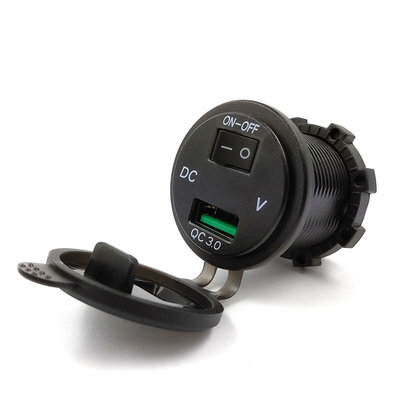 Fast charging 12V USB Car Charger Power Adapter Outlet with Digital Voltage tester