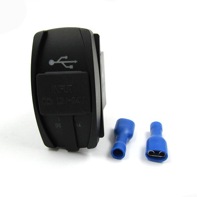 New auto/marine led light rocker switch style car marine usb charger with plug