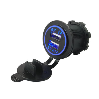Car Marine Boat Dual USB Charger Socket Outlet 12V 24V with LED Digital Voltmeter