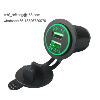 Car Marine Boat Dual USB Charger Socket Outlet 12V 24V with LED Digital Voltmeter