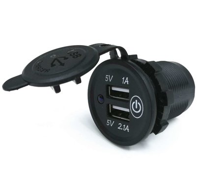 Dual USB Outlet 12V-24V 3.1A Port Socket Charger New Touch Switch