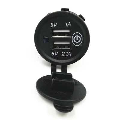 Dual USB Outlet 12V-24V 3.1A Port Socket Charger New Touch Switch