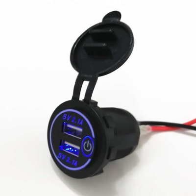 DC 12V-24V Dual USB Outlet 4.2A Port Socket Charger DS2013n New Touch Switch
