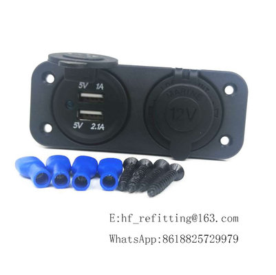 Hot Selling Dual USB 3.1A Outlet Port Socket with Two Hole Panel 12V-24V Power Socket