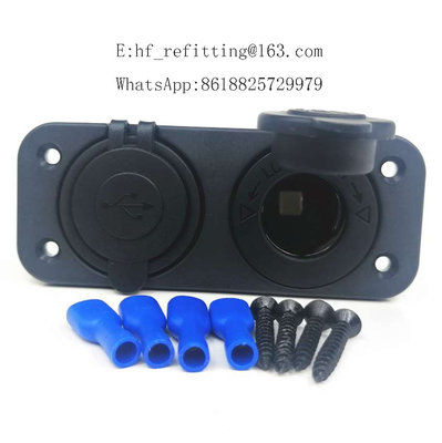 Dual USB 3.1A Outlet Port Socket Charger with Two Hole Panel 12V-24V Power Socket