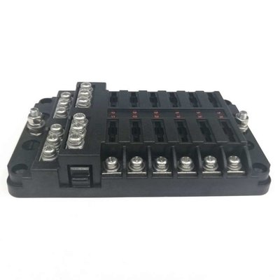 32V 12 Way Car Fuse Box Blade Fuse Block Holder Screw Terminal W/Negative Red Indicator Hot cake
