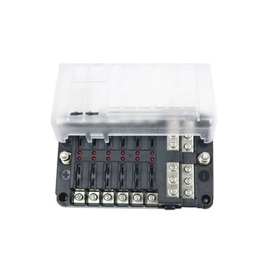 32V 12 Way Car Fuse Box Blade Fuse Block Holder Screw Terminal W/Negative Red Indicator Hot cake
