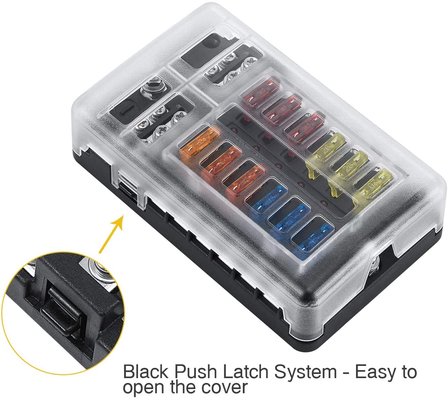 12 Volt Automotive Fuse Box Holder Waterproof with Negative auto inline fuse holder