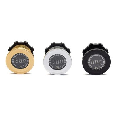 12V Color LED DC Digital Display Voltmeter Round Panel Waterproof Tester Volt Gauge for Car Motorcycle Truck Boat Marine
