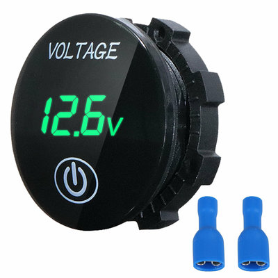 Small Voltmeter with touch switch amber for Motorcycle Car