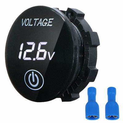 Small Voltmeter with touch switch amber for Motorcycle Car