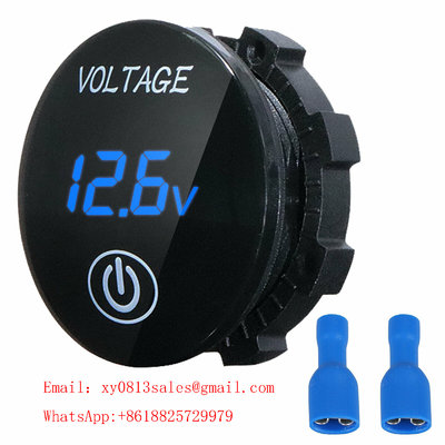 Small Voltmeter with touch switch amber for Motorcycle Car