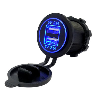 China Factory Full Waterproof 3.1A/4.2a Car Mobile phone Charger used on bus motorcycle marine