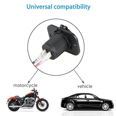 12V 24V for Motorcycle Car +5V 3.1A Green LED Light Dual USB Charger Socket Adapter Power Outlet