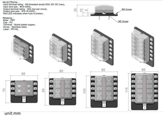 12 Way Fuse Block 12 volt -32 volt LED Red Light Indicator Blade Fuse Box for Boat Camper Car Truck RV Trailer Solar