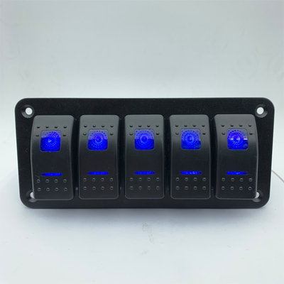 5pin on-off 5 Gang Blue LED 12V Rocker Switch Control Panel Circuit for Car Boat