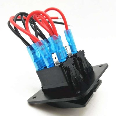 Automotive 2 Gang Toggle Switch 12V 24V Rocker Switch Panel for Car Marine Boat Green LED