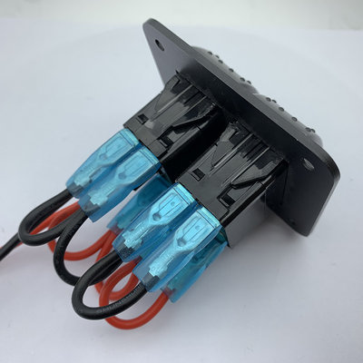 Waterproof 2 gang 12V-24V Rocker Switch Panel Blue LED ON-OFF Rocker Switch For Car Boat Yacht RV
