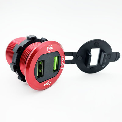 Waterproof 12V/24V QC 3.0 Quick Charger Dual USB Power Charger Socket led display with covers for car bus marine