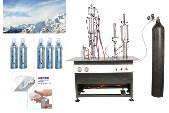 Customized Canned Fresh Air Filling Machine , Spray Filling Capping Machine