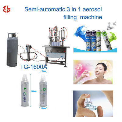 Spray Can Deodorant Filling Machine , Automatic Aerosol Bottle Filling Machine