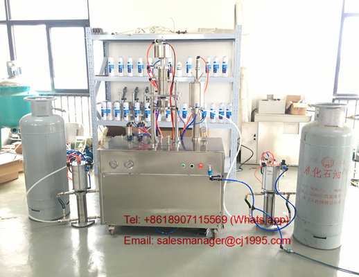 Under Cap Freon Refrigerant Filling Machine , Spray Can Filling Machine