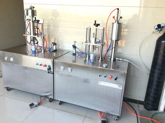 Fresh Air Crimping And Gas Filling Machine Semi Automatic For Aerosol Spray Can