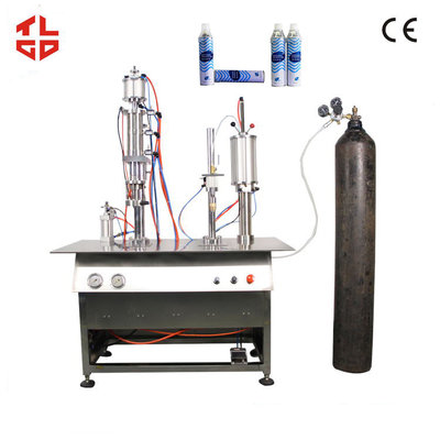 Semi Automatic Fresh Air Crimping And Gas Filling Machine , Aerosol Production Line