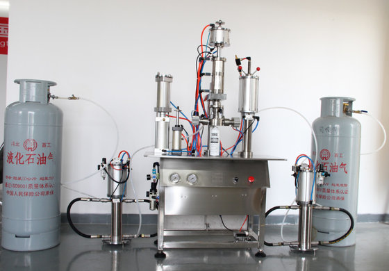 Aerosol Spray Refrigerant Filling And Sealing Machine , Under Cap Filling Machine