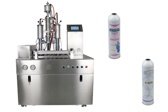 R22 Refrigerant Freon Filling Machine , Pneumatic Aerosol Can Filling Equipment