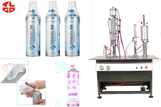 Aerosol Spray Oxygen Filling Machine Semi Automatic Compressed Air Source
