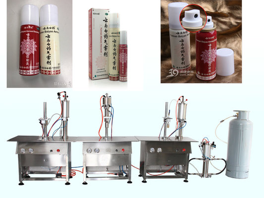 Small Dose Medicine Aerosol Spray Filling Machine Semi Automatic Pneumatic Drive