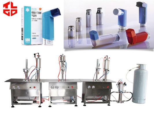 Aerosol Spray Filling Machine For Ipratropium Bromide Glass Bottle / Plastic Bottle
