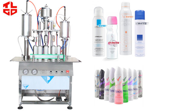 Semi Automatic Body Spray Filling Machine , Deodorant Aerosol Filling Equipment