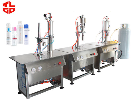 3 in 1 Body Spray Filling Machine , Deodorant Aerosol Filling And Capping Machine