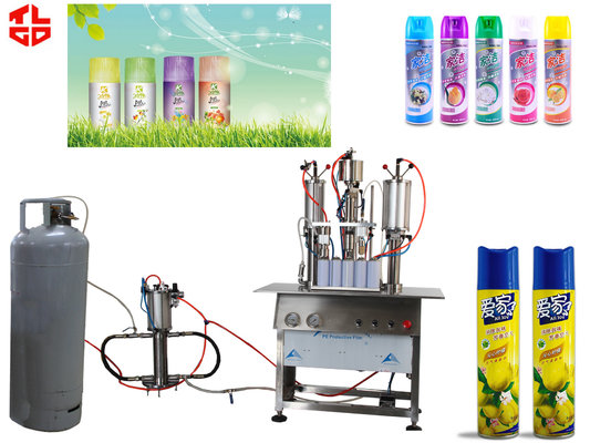 Aerosol Air Freshener Filling Machine And Sealing Machine Pneumatic Driven