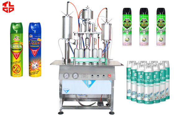 Semi Automatic Aerosol Can Filling Equipments For Insecticide Pesticide Sprays