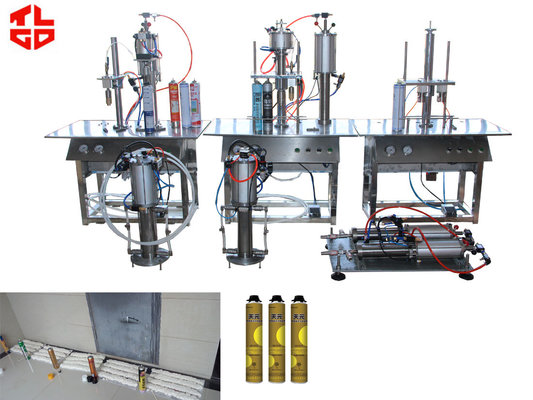 316 Stainless Steel PU Foam Aerosol Can Filling Machine Semi Automatic