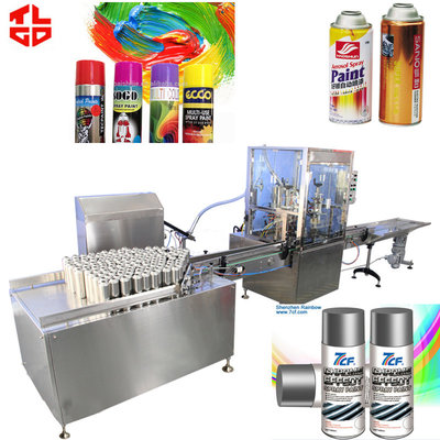 Automatic Spray Paint Can Filling Machine For Organic Spray Paint 2000-3600cans/Hour