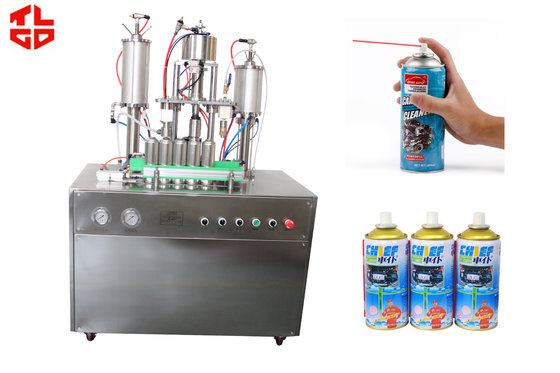 Small Automatic Aerosol Spray Filling Machine for Mould Release Spray