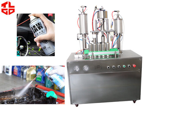 Efficient Can Filling Machine For Adhesive Remover Spray Semi Automatic 800-1100cans/Hour